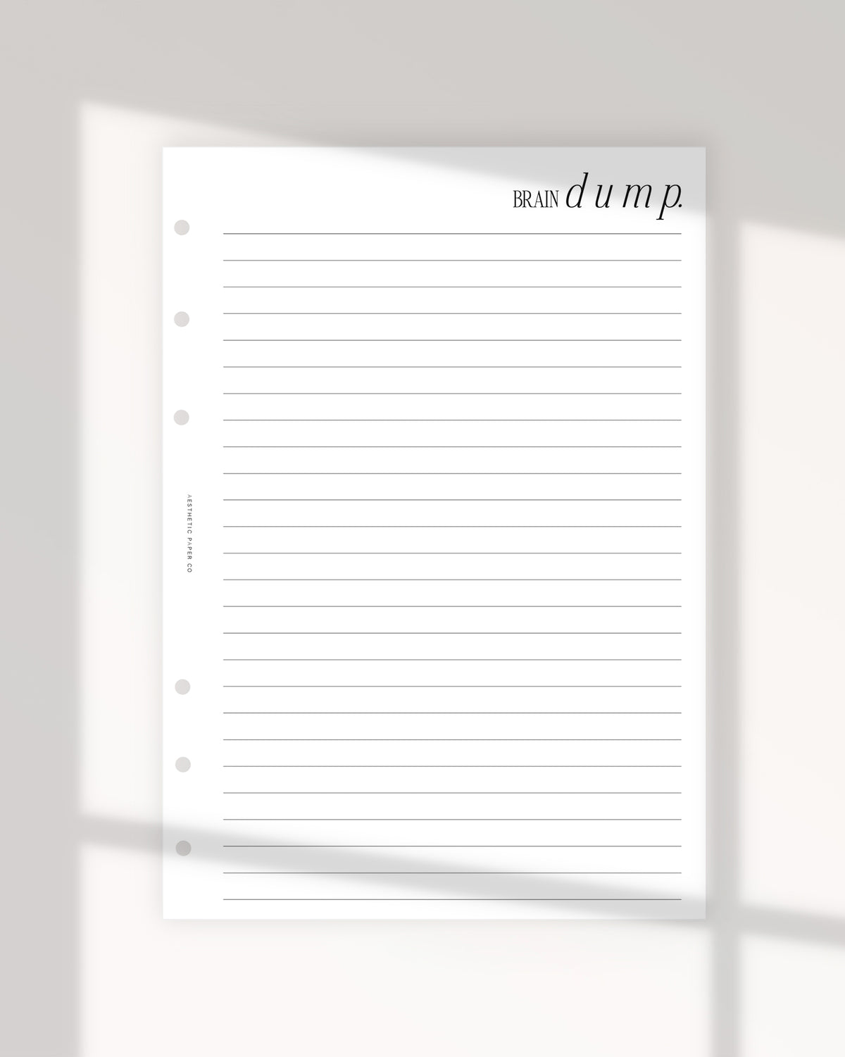 UN016 - Brain Dump Notes Insert