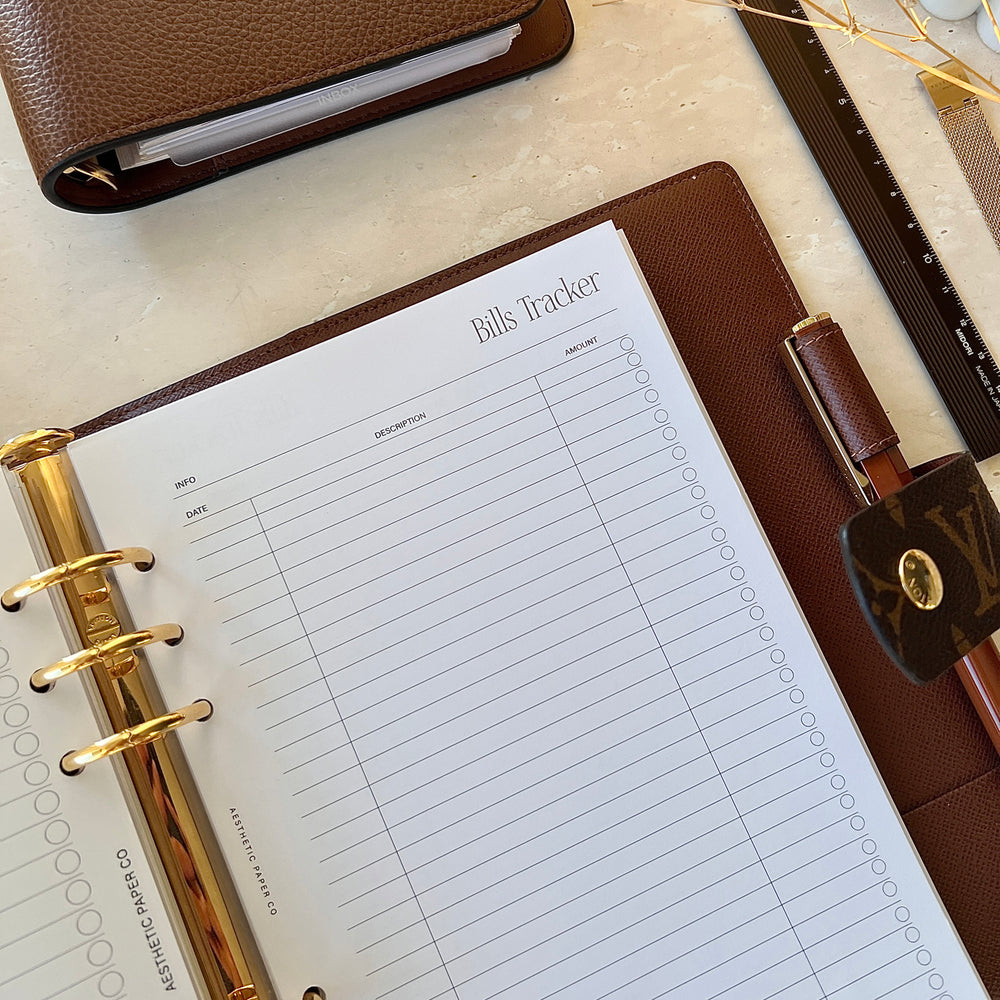 UN013 - Bills Tracker Insert