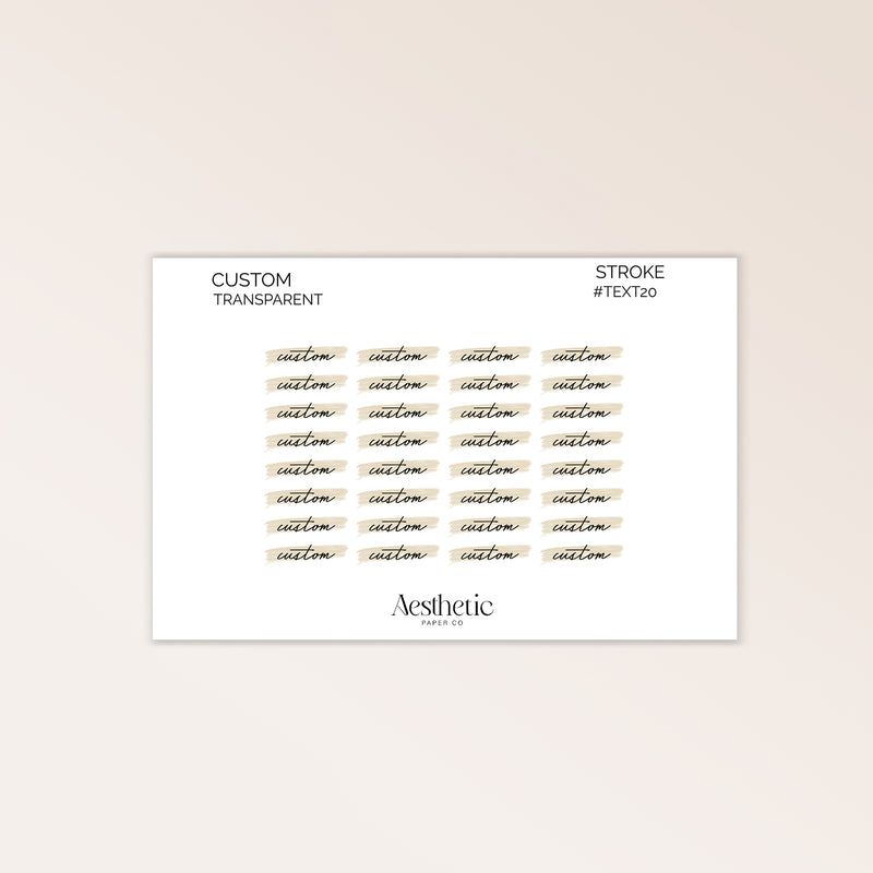 CUSTOM STROKE LABEL STICKERS | Font #1