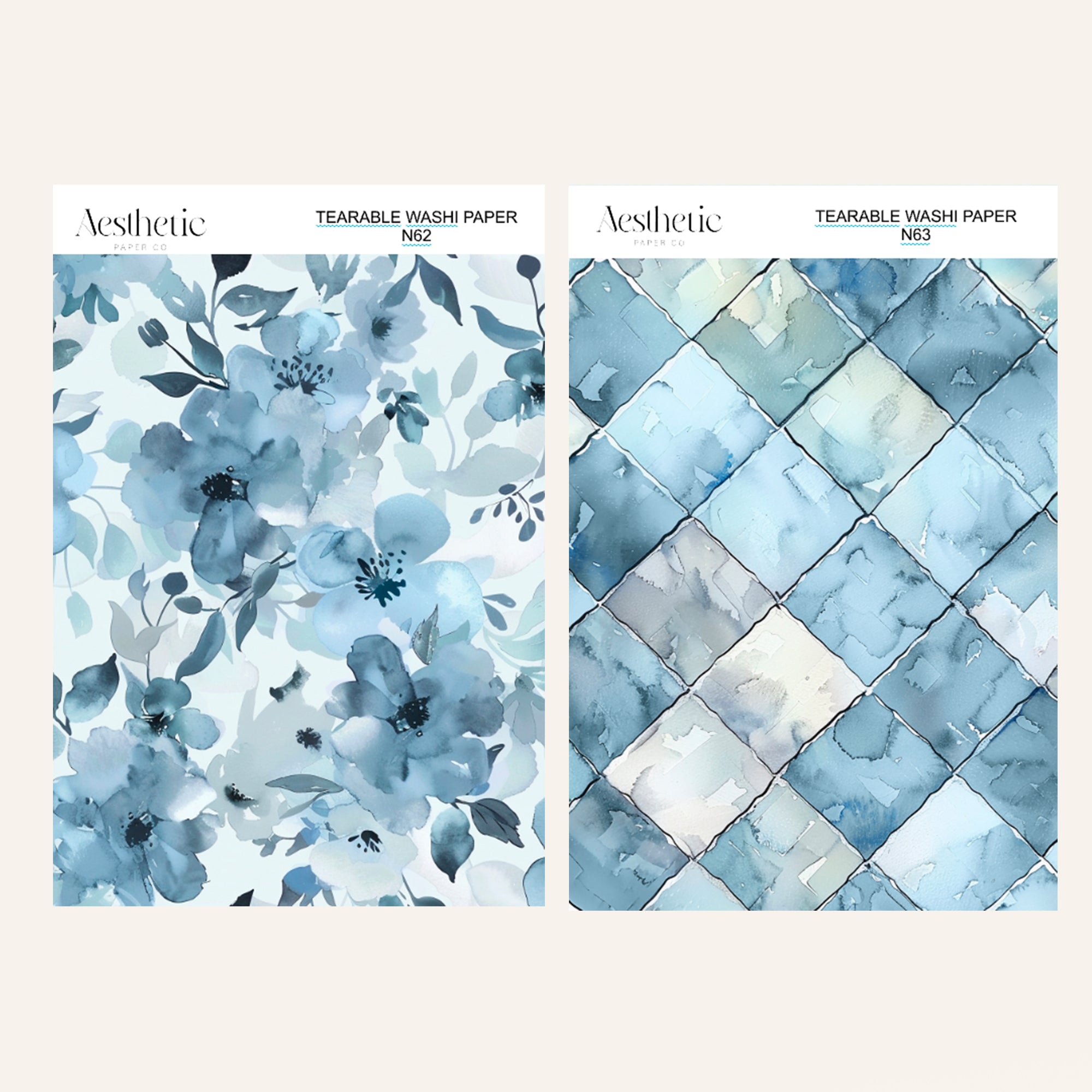 Tearable Washi Sticker Paper Sheet | N62-N67